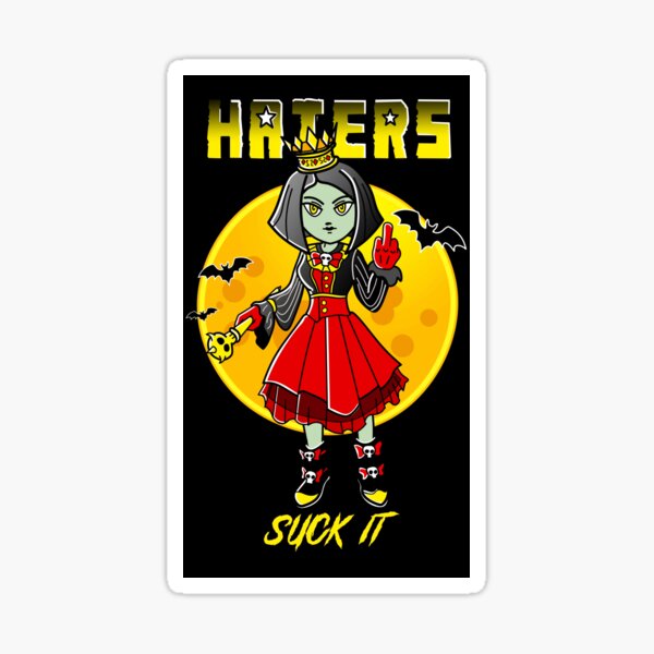 "little queen haters halloween bl" Sticker for Sale by LeonEDR | Redbubble
