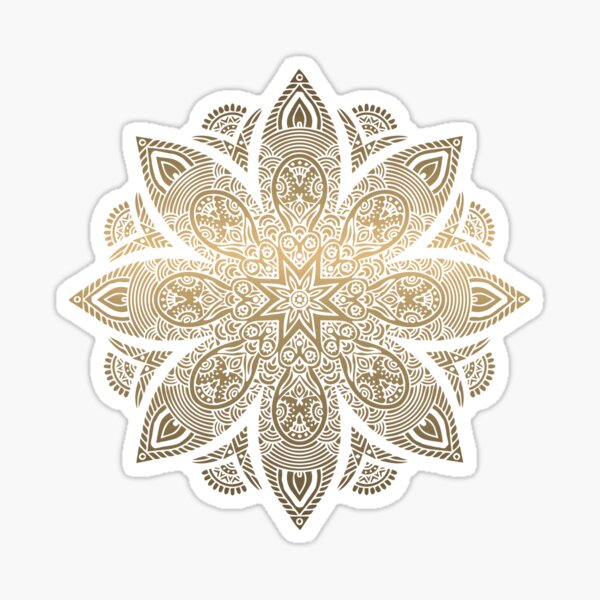 "Mandala Gold" Sticker for Sale by happymandala | Redbubble