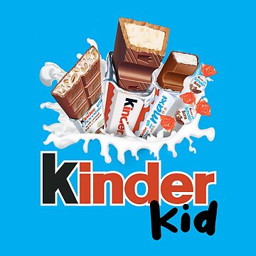 "Kinder KID (Blue Background)" Sticker for Sale by PawsitiveMum | Redbubble