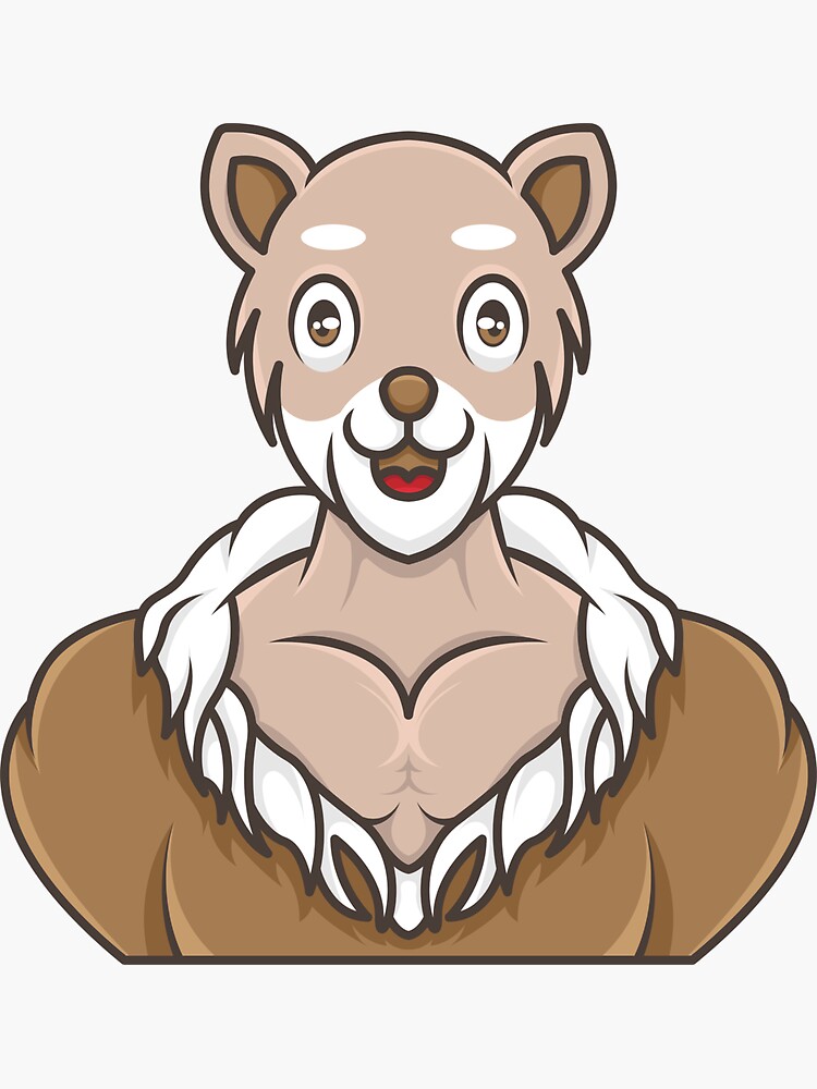 "Handsome Lion Cartoon with Big muscle" Sticker for Sale by satriyanto ...