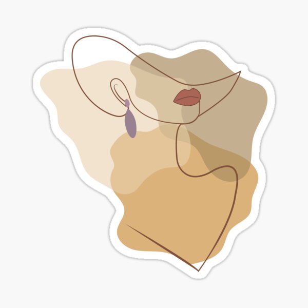 "Abstract Women Line Art " Sticker for Sale by RUMI-ART-PLANET | Redbubble