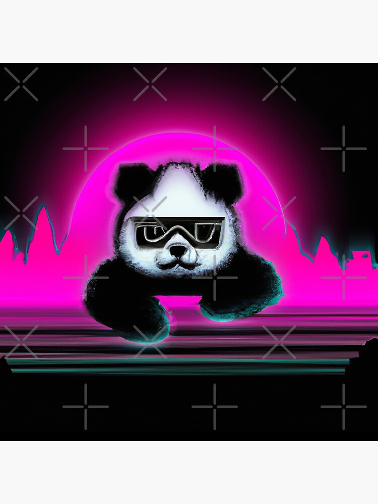 "Chill Panda with neon city behind him " Poster for Sale by ...