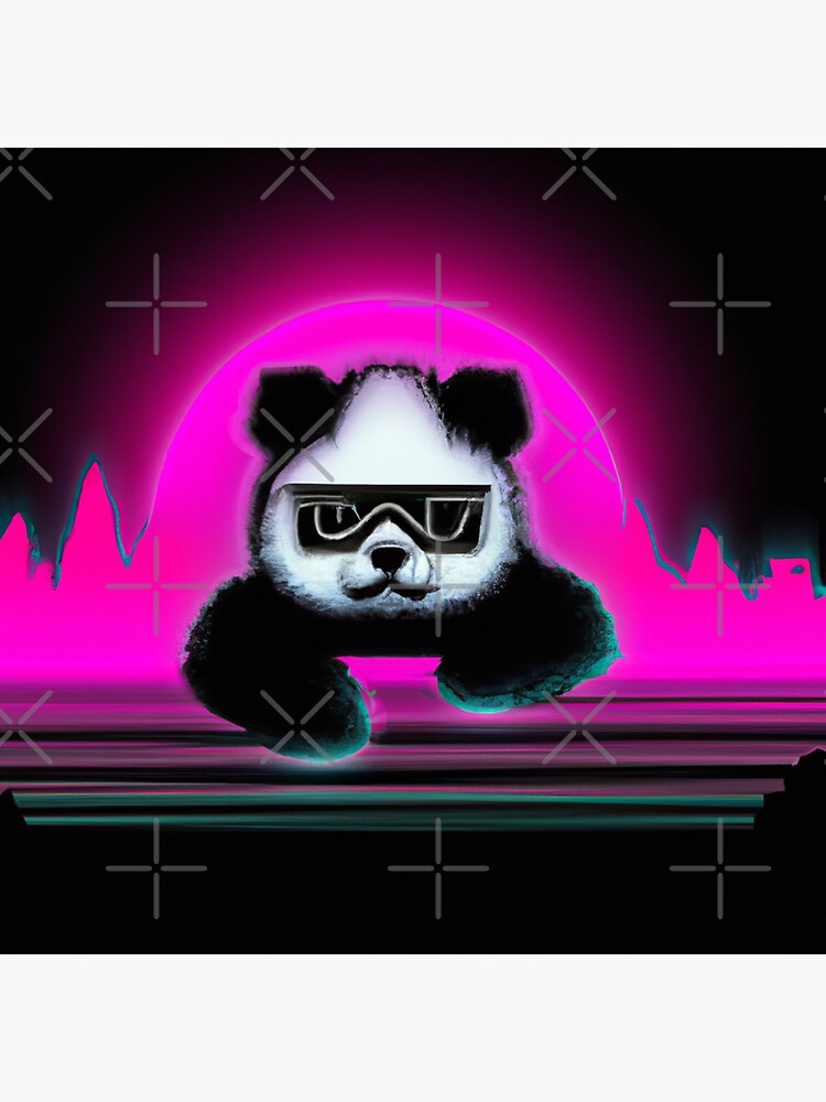 "Chill Panda with neon city behind him " Sticker for Sale by ...