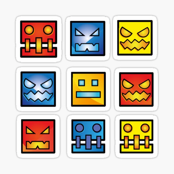 "geometry dash icon face" Sticker for Sale by BaCalic | Redbubble