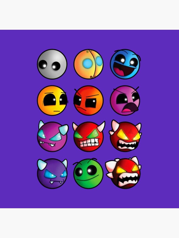 "Geometry Dash in many emotions funny meme" Throw Pillow for Sale by ...
