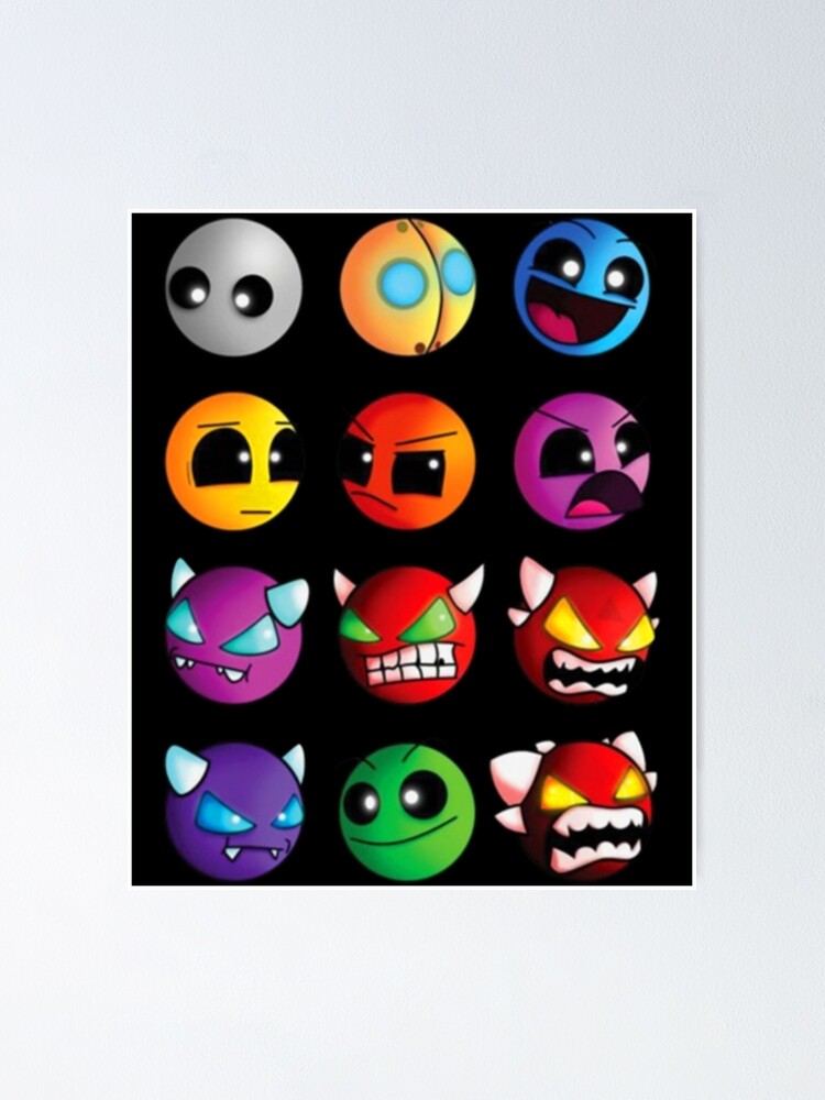"Geometry Dash in many emotions funny meme" Poster for Sale by BaCalic ...