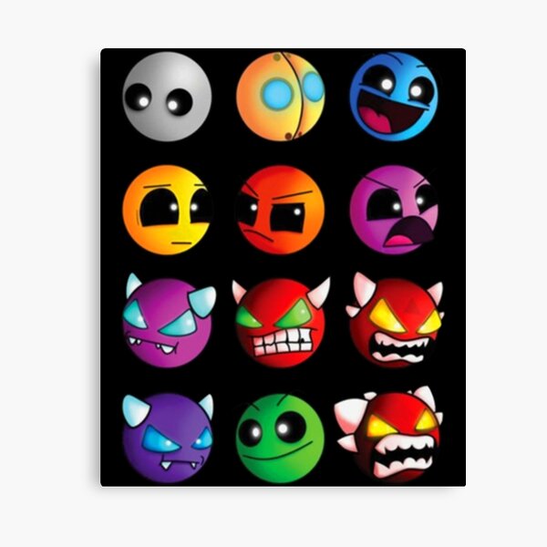 "Geometry Dash in many emotions funny meme" Canvas Print for Sale by ...
