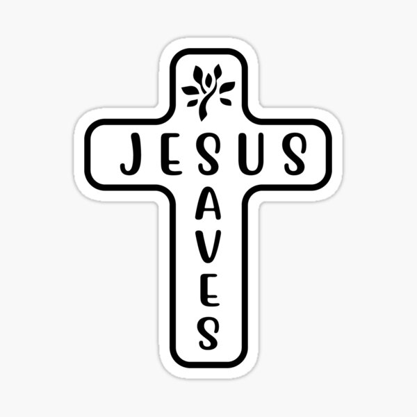 "Jesus Saves Cross Car Window Bumper Sticker" Sticker for Sale by ...