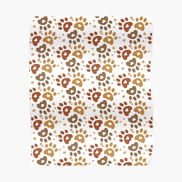 "Paw Print Pattern " Poster for Sale by RUMI-ART-PLANET | Redbubble