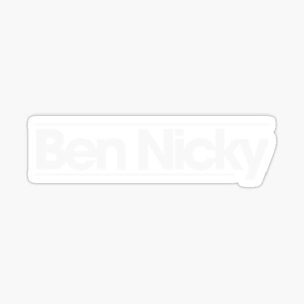 "Ben Nicky - White logo Classic" Sticker for Sale by ShannaleeAnn7 ...