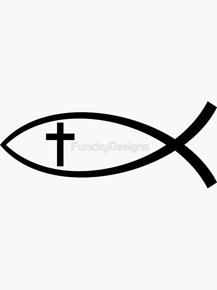 "Jesus Fish Symbol Car Window Bumper Sticker " Sticker for Sale by ...