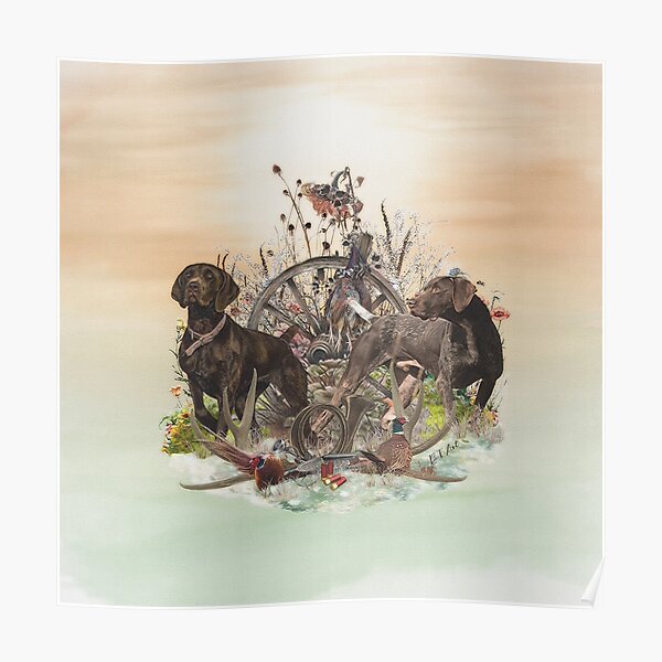 " Best Times of Day to Hunt , GSP " Poster for Sale by TammyHunterArt ...