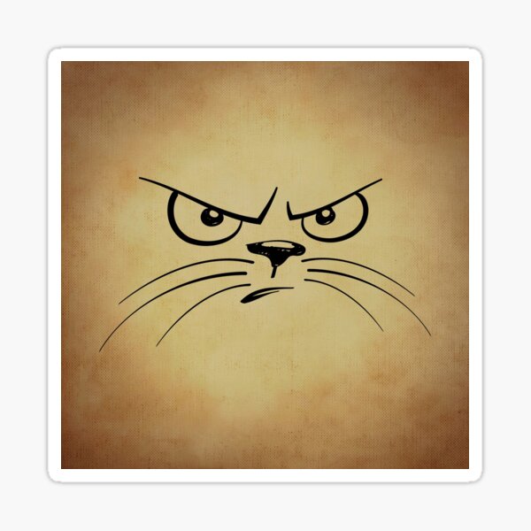 "Angry Cat" Sticker for Sale by Tonbbo | Redbubble