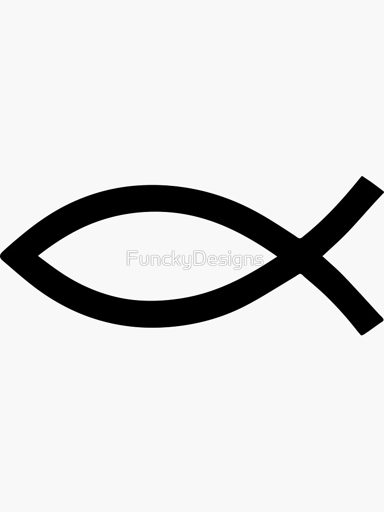 "Christian Fish Symbol Car Window Bumper Sticker - Black Version ...