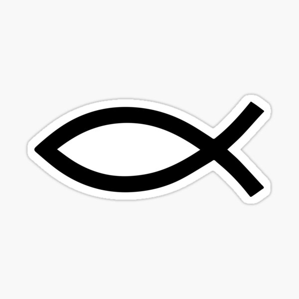 "Christian Fish Symbol Car Window Bumper Sticker - Black Version ...