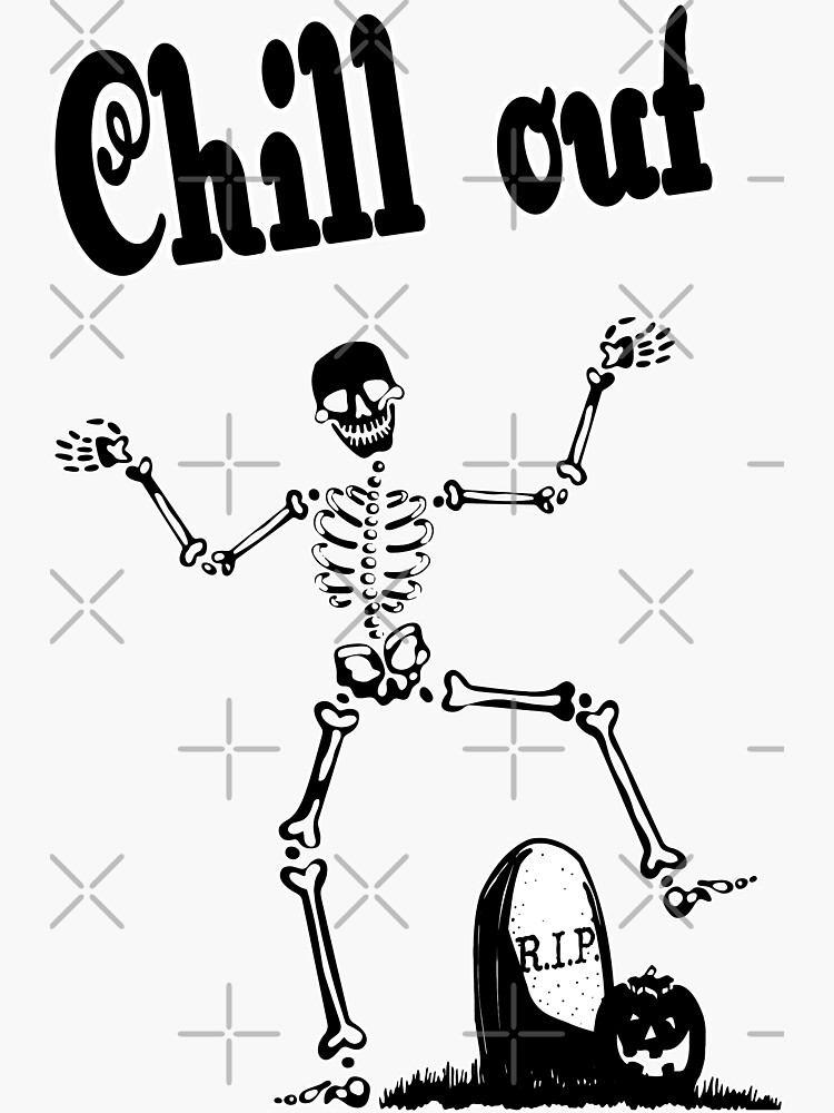 "Happy halloween decorations cute skeleton chill out _skull dead bone ...