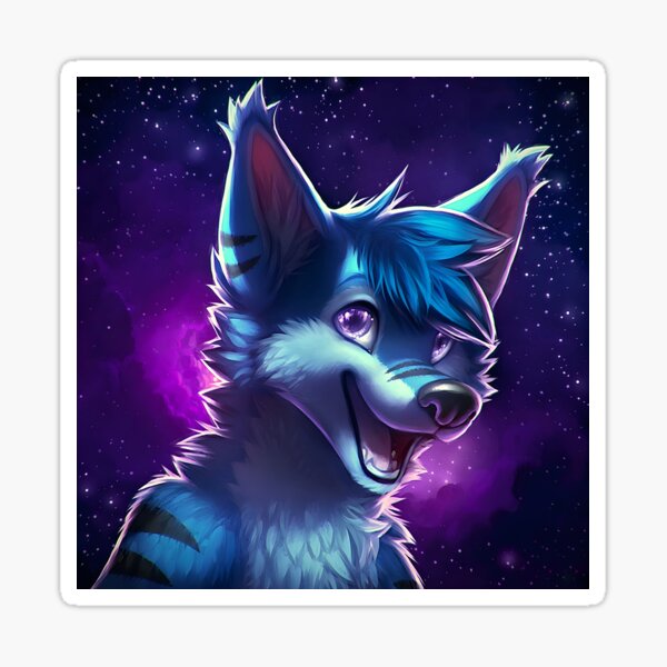 "" Jett Blue Wolf "" Sticker for Sale by AdrianNickel | Redbubble