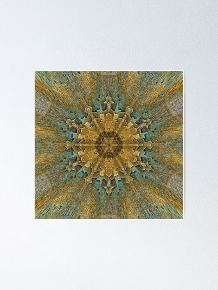 Póster «creativos patrones y diseños caleidoscópicos de color turquesa ...