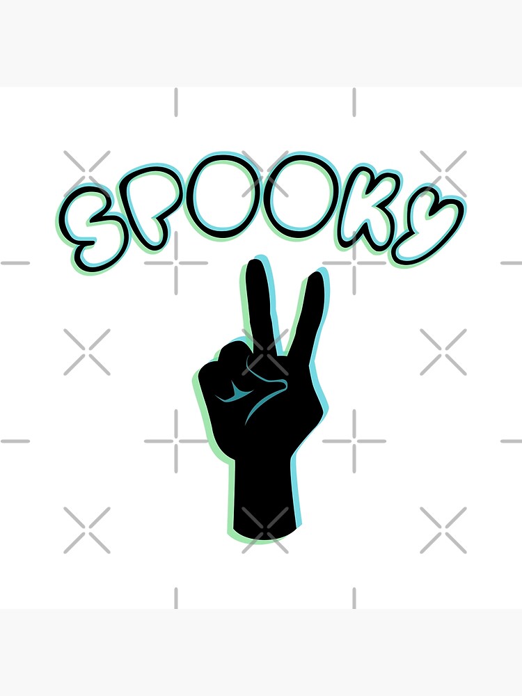 "Spooky Ghost Text Peace Sign" Poster for Sale by wolfkin-design ...