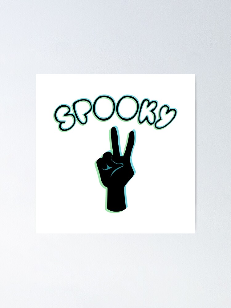 "Spooky Ghost Text Peace Sign" Poster for Sale by wolfkin-design ...
