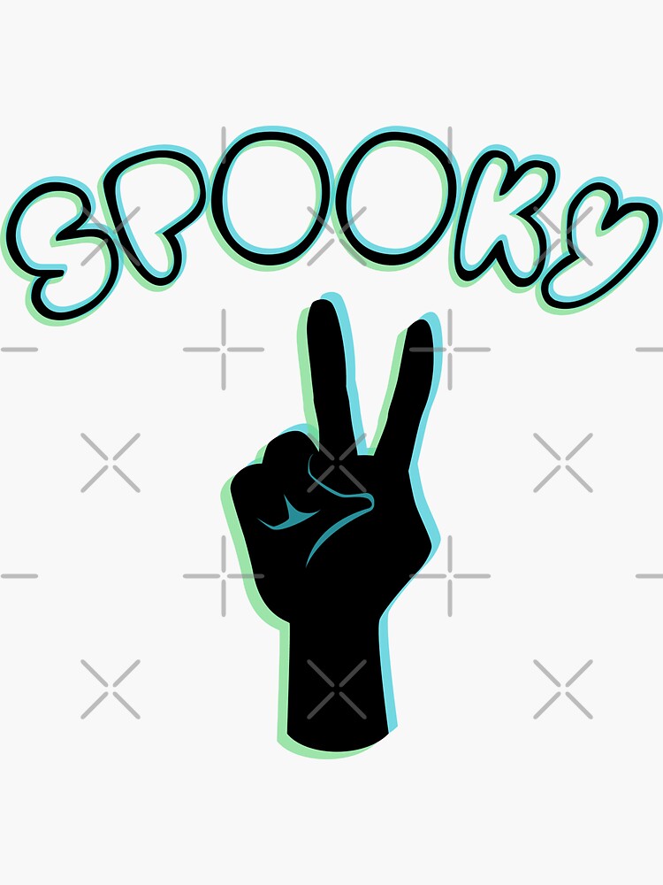 "Spooky Ghost Text Peace Sign" Sticker for Sale by wolfkin-design ...