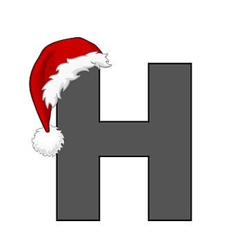 "Christmas Letter H with Santa Hat" Sticker for Sale by Anita Strifler ...