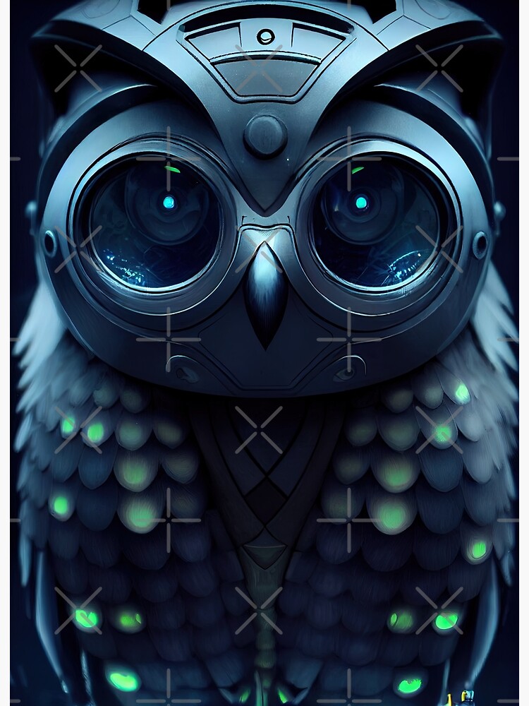 "Cybernetic cyberpunk robot owl - Midjourney" Poster for Sale by ...