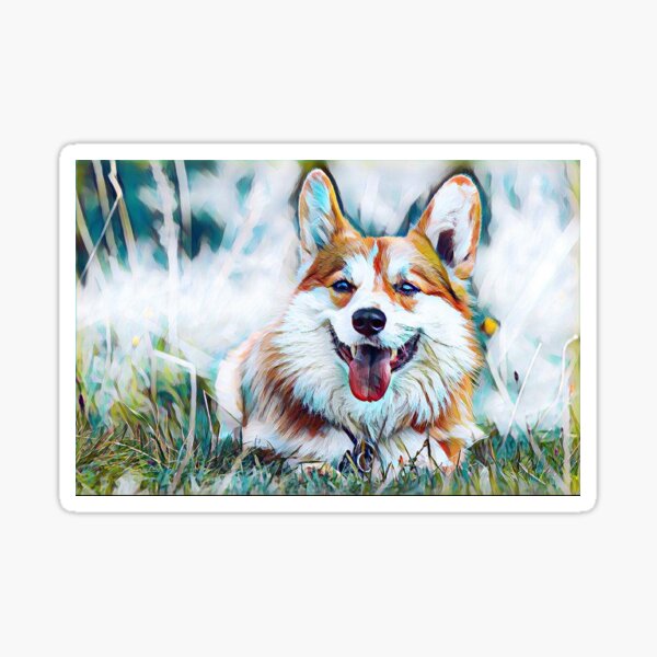"CUTE CORGI" Sticker for Sale by KatisDesign | Redbubble