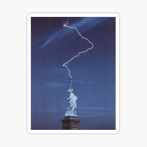 "Statue of Liberty Lightning " Sticker for Sale by OneDayCollected ...