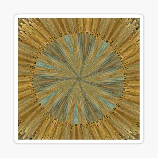 "circular yellow gold and brown coloured patterns" Sticker for Sale by ...