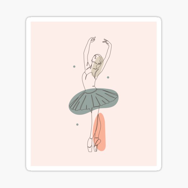 Ballet Dancer One Line Art Sticker For Sale By Nourmasdesigns