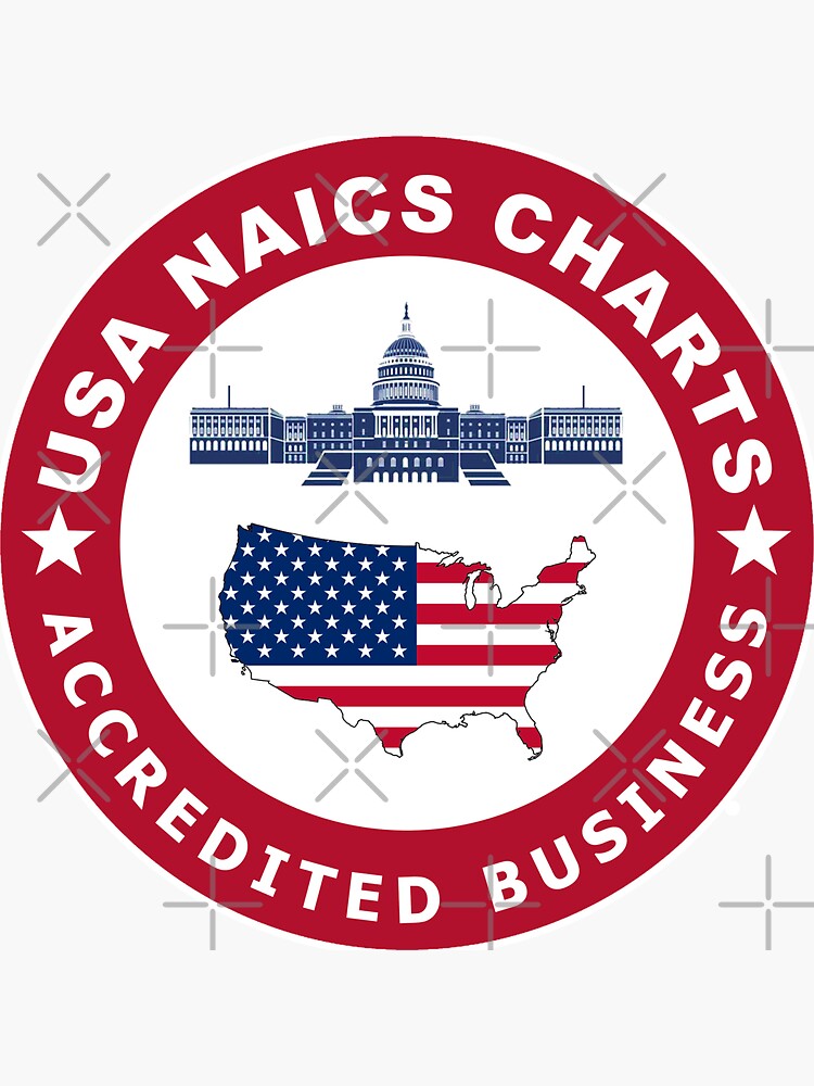"USA NAICS Charts, www.usanaicscharts.com," Sticker for Sale by ...