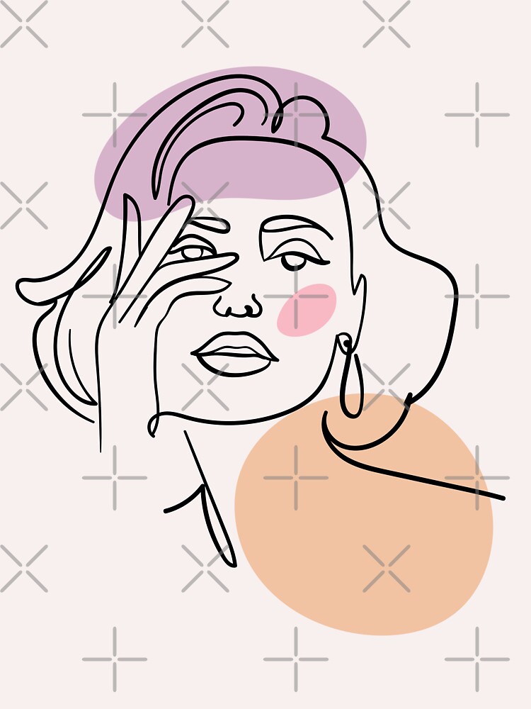 Pretty Woman Face One Line Art T Shirt For Sale By Nourmasdesigns