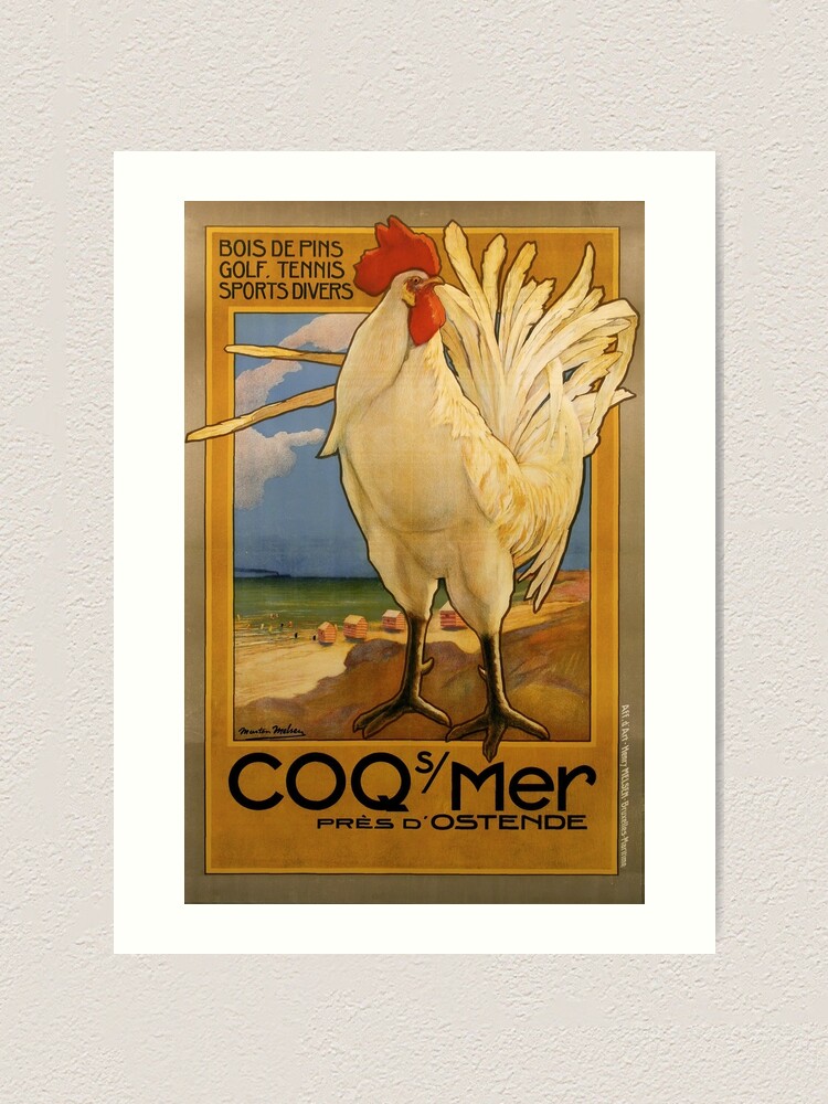 "Belgian Travel Poster - Le Coq-sur-Mer" Art Print for Sale by Onodera ...