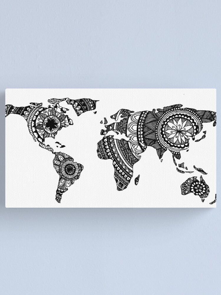 "Mandala World Map No. 1" Canvas Print by Brenander | Redbubble