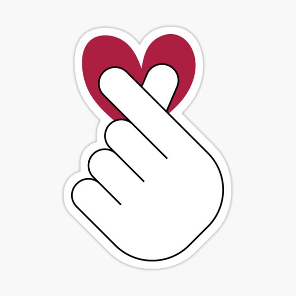 "Finger Heart" Sticker for Sale by turquoisethings | Redbubble
