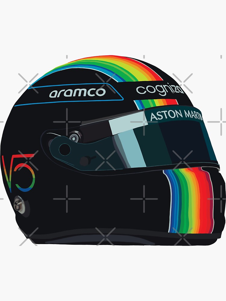 "Sebastian Vettel Singapore 2022 Helmet" Sticker for Sale by multi-21 ...