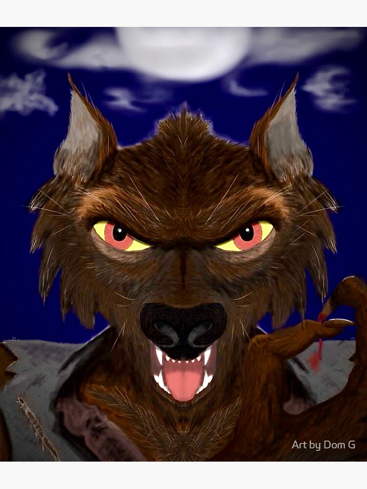 "Werewolf" Sticker for Sale by ArtbyDomG | Redbubble