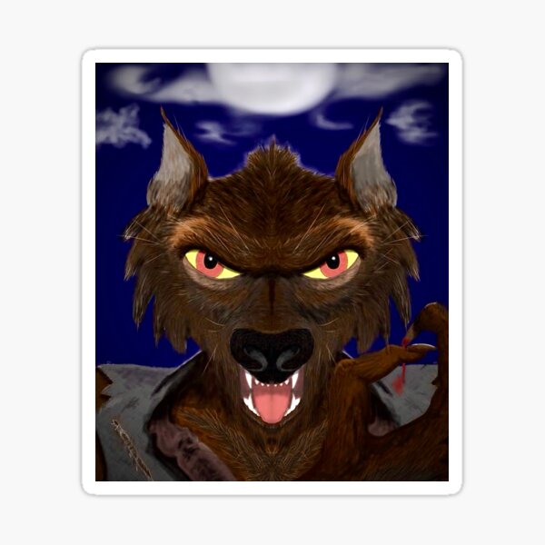 "Werewolf" Sticker for Sale by ArtbyDomG | Redbubble