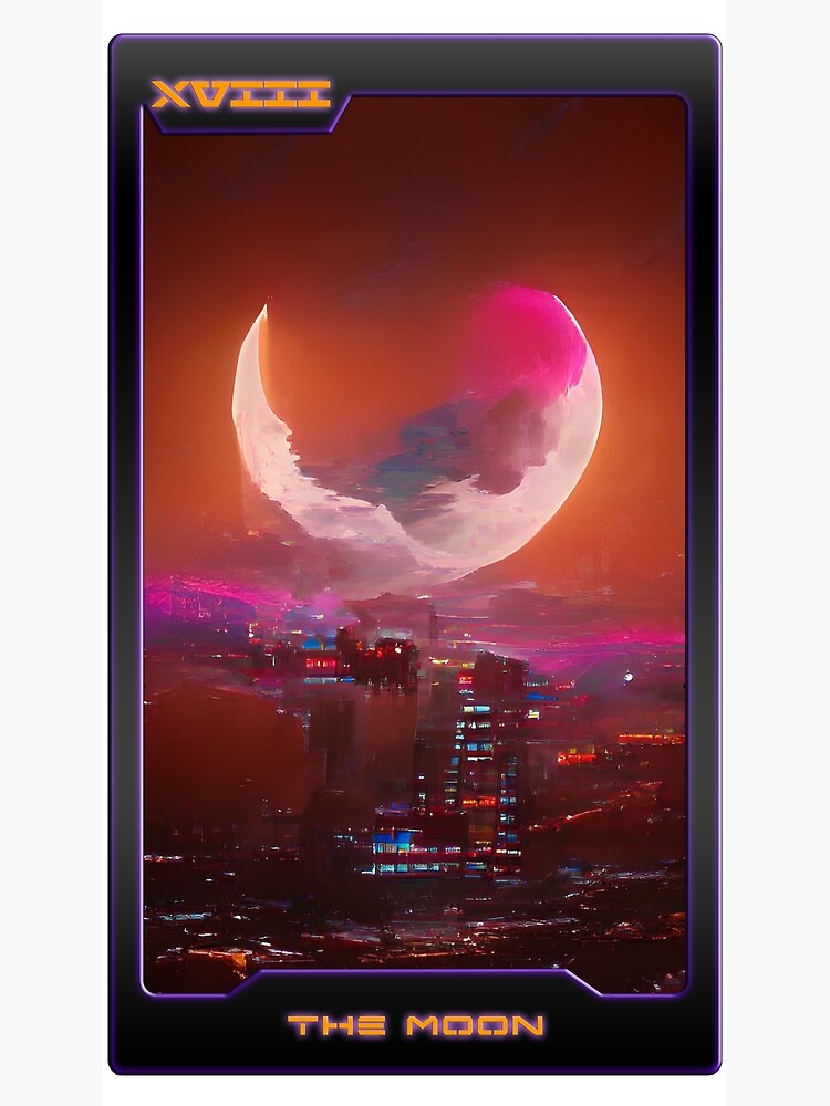 "Cyberpunk Tarot Series - 18 The Moon" Poster for Sale by VinylMania ...