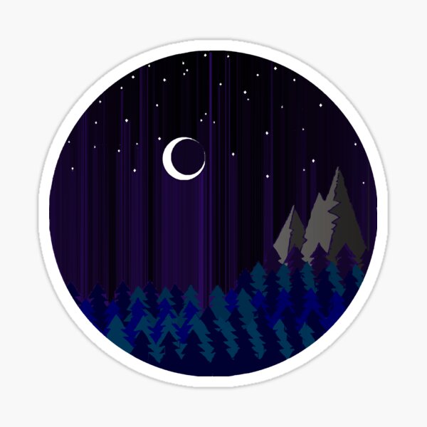 "CIRCULAR LANDSCAPE WITH MOON" Sticker for Sale by loeserkehre | Redbubble
