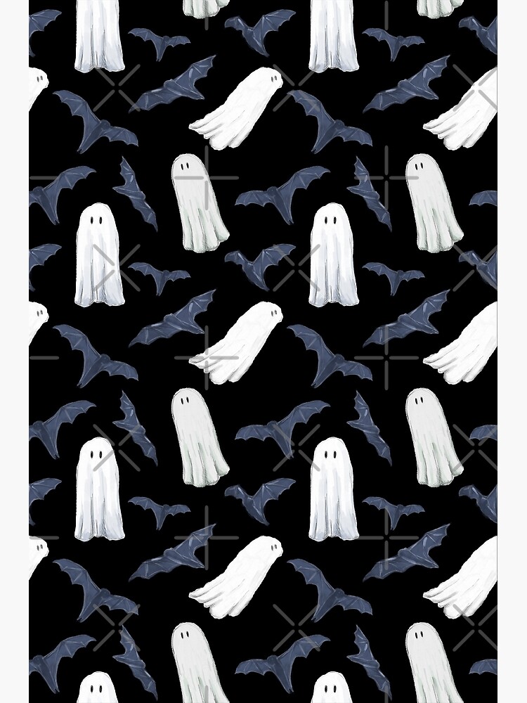 "Vintage blue ghost bats" Poster for Sale by AnnaEleCreate | Redbubble