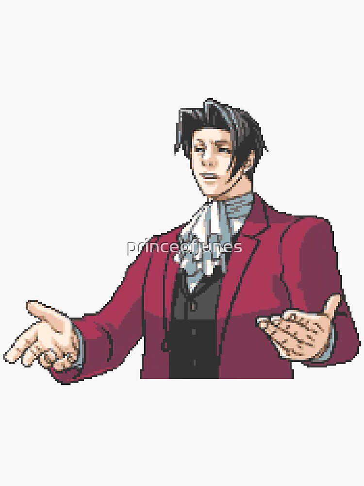 "Miles Edgeworth Sprite Sticker" Sticker for Sale by princeofjunes ...