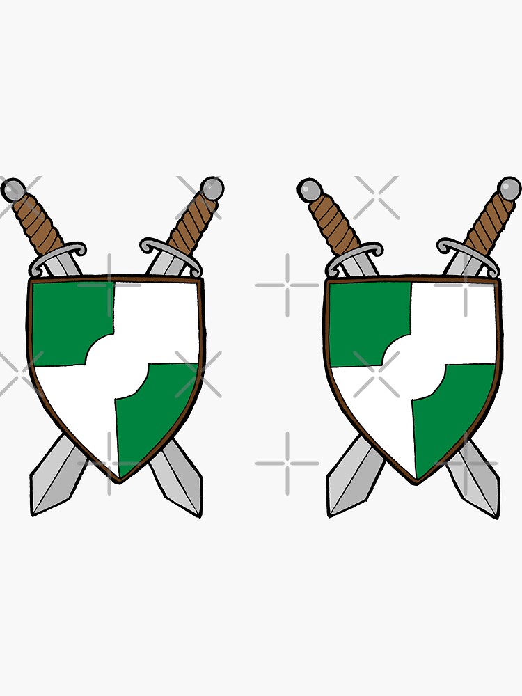 "Green Shields Coat of Arms Double stickers" Sticker for Sale by ...