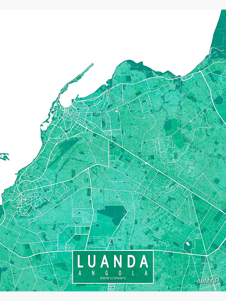 "Luanda City Map of Angola - Watercolor" Poster for Sale by deMAP ...