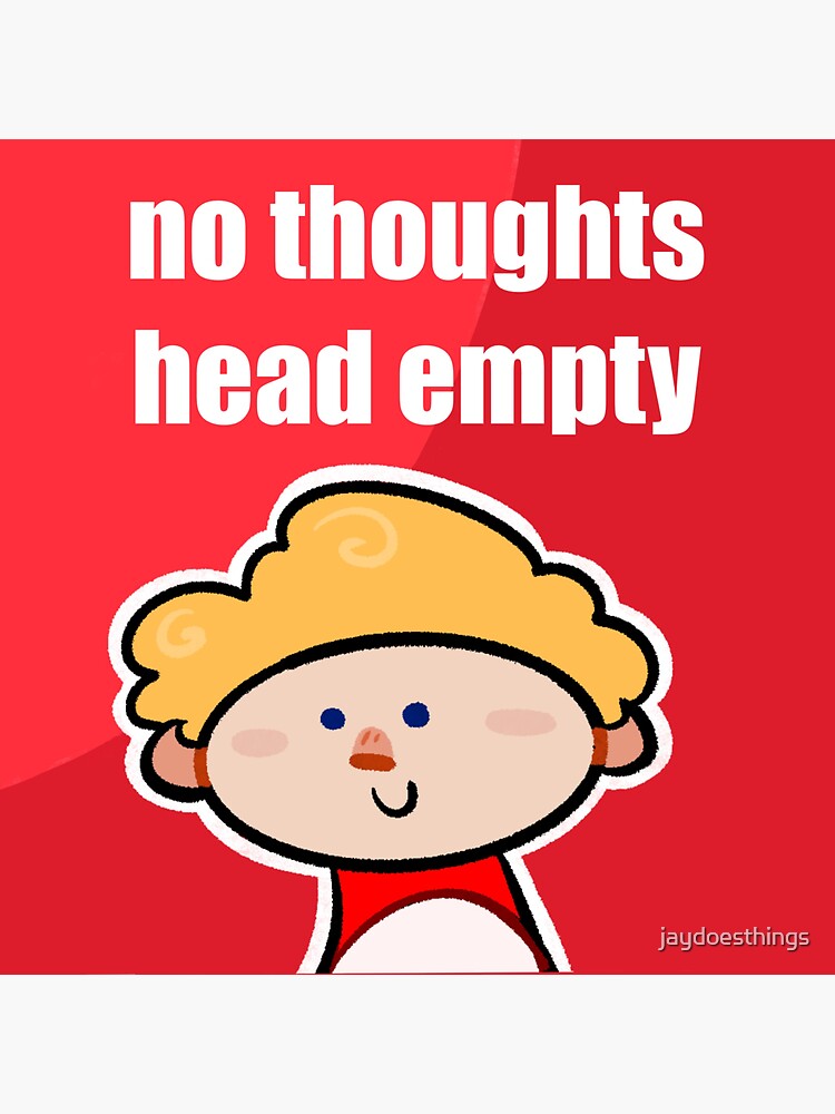 "tommyinnit no thoughts head empty" Sticker for Sale by jaydoesthings ...