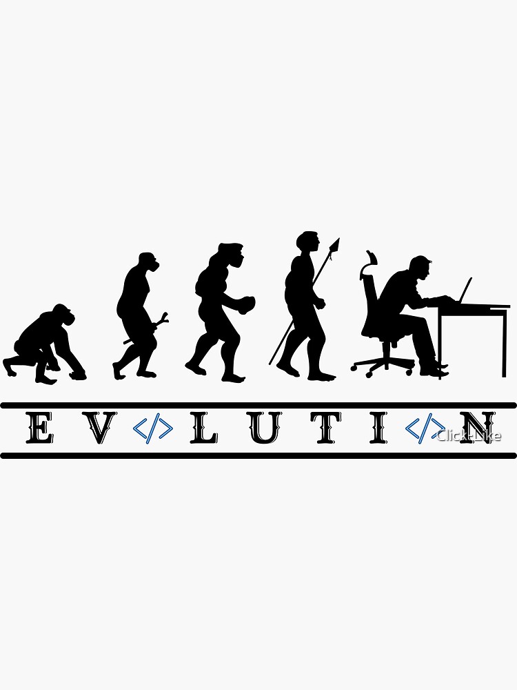 Evolution Of Computer Programming Hilarious Coder Sticker For Sale By Click Like Redbubble