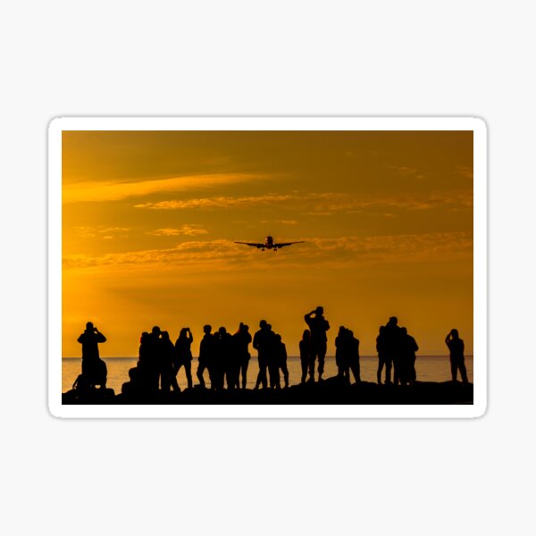 "Airplane landing " Sticker for Sale by KGPhotoArt | Redbubble