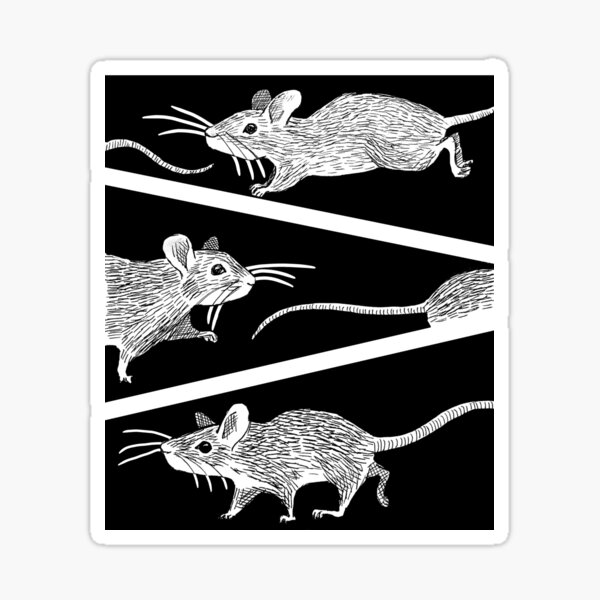 "scurrying mice" Sticker for Sale by Tilda-Random | Redbubble