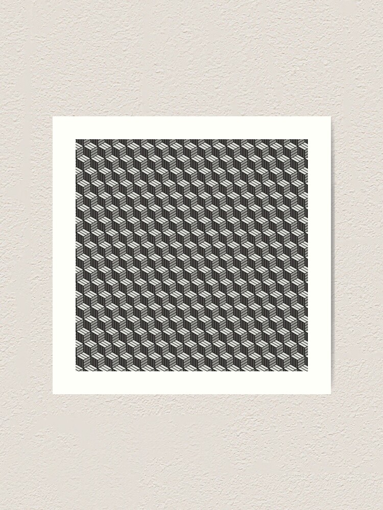 "Cubes 3 rows Optical illusion 3D" Art Print for Sale by OptLuv | Redbubble